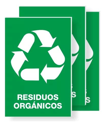 3 Piezas Señalamiento Letrero Residuos Orgánicos 30x20 Meses Sin Interés