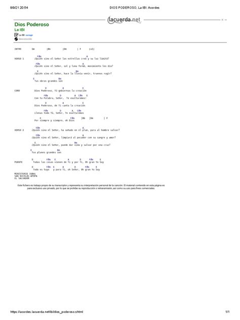 Dios Poderoso La Ibi Acordes La Pdf