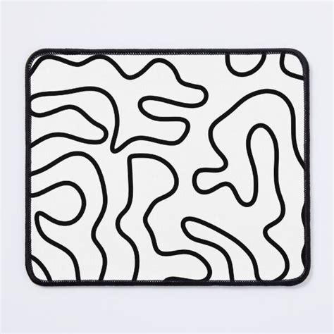 Squiggle Maze Minimalist Abstract Pattern In Black And White Mouse