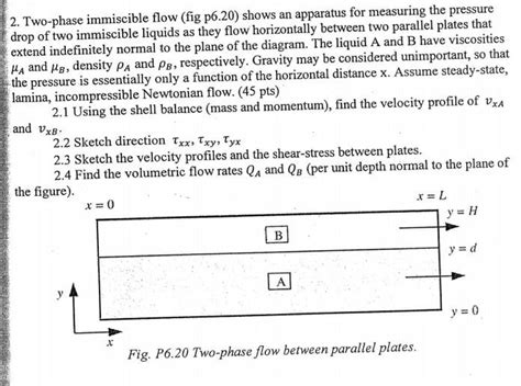 Solved 2 Two Phase Immiscible Flow Fig P620 Shows An