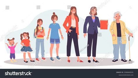 Women Different Ages Vector Illustration Cartoon Stock Vector Royalty