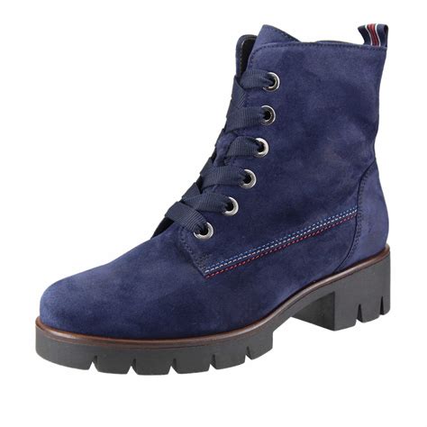 Gabor Schnür Stiefelette für Damen in blau Schuhparadies