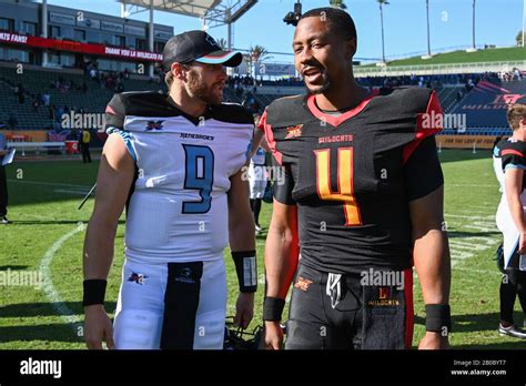 Dallas Renegades Quarterback Philip Nelson 9 And Los Angeles Wildcats Quarterback Marcus