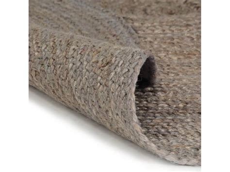 Handgemaakt Vloerkleed Jute Rond 210 Cm Grijs