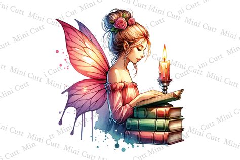 Fairy Reading Book Clipart Art Graphic By Mini Cutt · Creative Fabrica