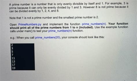 Solved A Prime Number Is A Number That Is Only Evenly