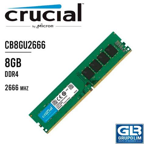 Memoria Ram Crucial Basic 8gb Udimm Ddr4 2666 Cb8gu2666 Grupo Lim