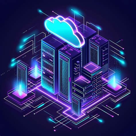 Datacenter Server Room Cloud Storage Technology Premium Ai Generated