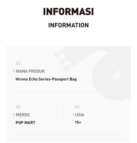 Jual Pop Mart Hirono Echo Series Passport Bag Shopee Indonesia