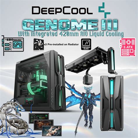 Deepcool Genome Iii Full Tower Pc Case With Integrated 420mm Aio Liquid