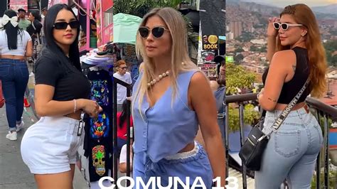 Beautiful Colombian Girls At Comuna 13 In Medellin 4k Scenes Youtube