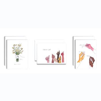 Pack Of Six Thank You Cards By Draw The Line