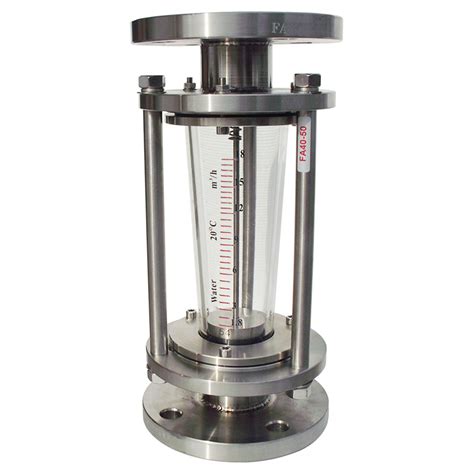 Sus304 Dn50 Flange Connction Glass Tube Oxygen Flow Meter Air Rotameter Flange Glass Flow