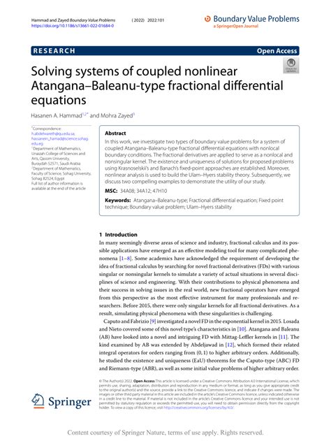 Pdf Solving Systems Of Coupled Nonlinear Atangana Baleanu Type Fractional Differential Equations