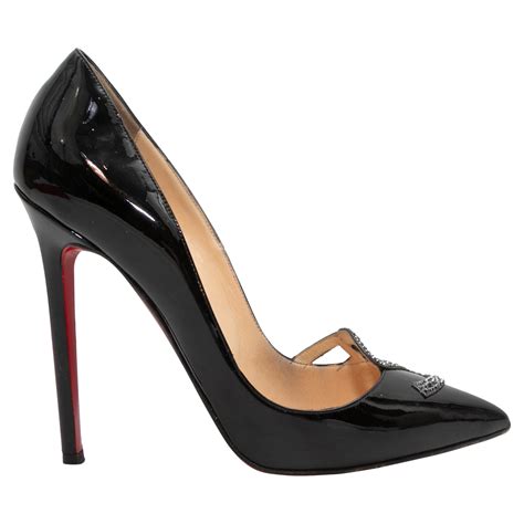 Black Christian Louboutin Patent Leather Sex Pumps Size 37 For Sale At