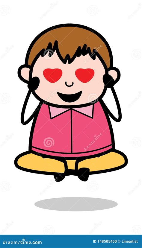 Amor Loco Ejemplo Gordo Del Vector Del Muchacho De La Historieta Del Adolescente Stock De