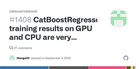 Catboostregressors Training Results On Gpu And Cpu Are Very Different