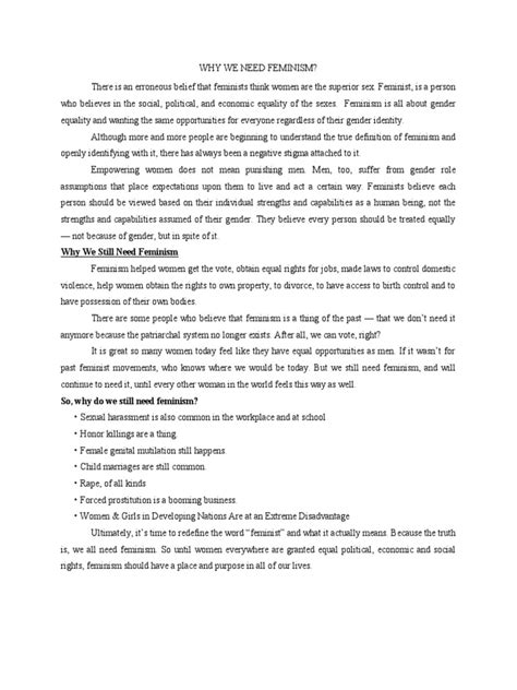 why we still need feminism pdf social science wellness