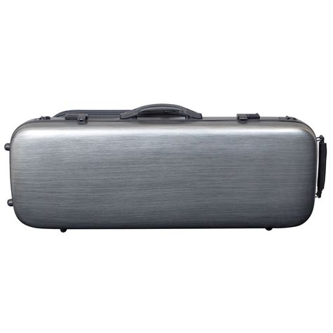 Hidersine Case Polycarbonate Viola Oblong Brushed Silver Bass Bags