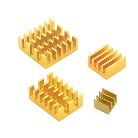 Kit 4 Disipadores Calor Dorados Para Raspberry Pi 4