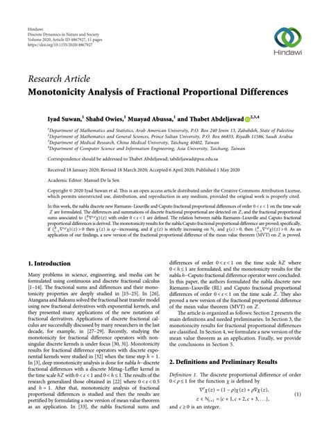 Pdf Monotonicity Analysis Of Fractional Proportional Differences