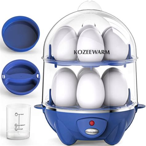 Zgwato Double Layer Egg Cooker Holds 14 Eggs Blue