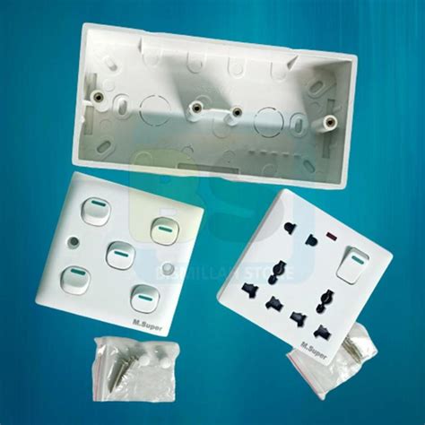 5 Gang Switch With 8 Pin Multi Socket PVC Back Part Tola Board Combo 3
