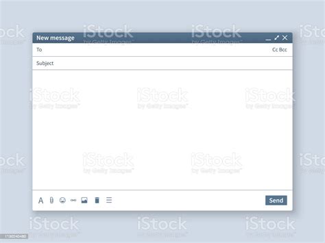 텅 빈 이메일 화면입니다 메일 메시지 인터페이스 빈 이랑 인터넷 창 컴퓨터 상자 페이지 웹 소프트웨어 브라우저 전자메일에 대한 스톡 벡터 아트 및 기타 이미지 Istock