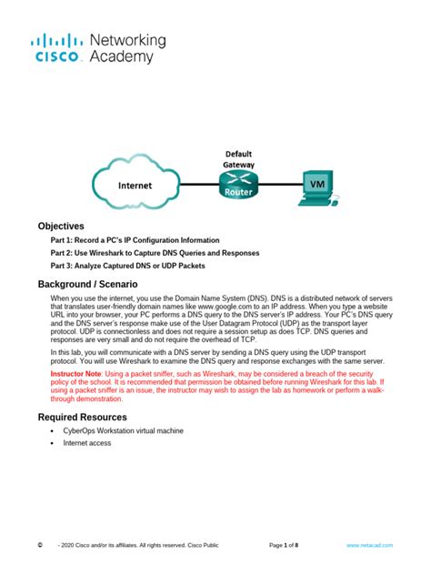 1027 Lab Using Wireshark To Examine A Udp Dns Capture Ilm Pdf