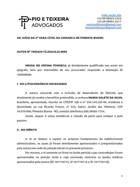 Modelo De Manifestação 1 1 Pdf