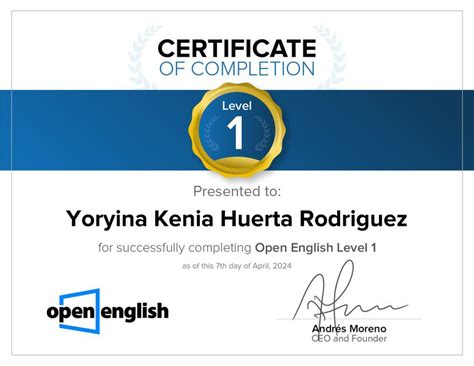 Certificate Level1 Yoryhr Udocz