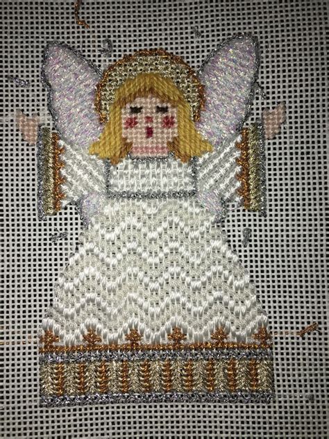 Needlepoint Nativity Angel Stitched By Anne Deegan 11 1 15 11 9 15