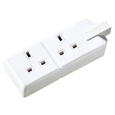 Masterplug Els132w Heavy Duty Double Trailing Socket 2 Gang 13a White — Masterlec