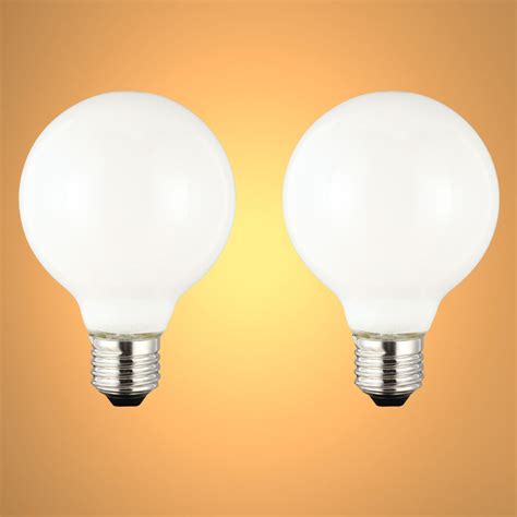 Led Bulb Dimmable Globe E27 6 5w 2700k Milky Glass Pack Of 2 Tekled