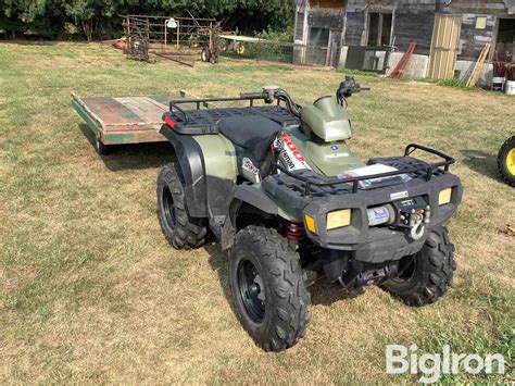 Polaris 600 Twin 4 Wheeler 4x4 W 5x5x8 Trailer Bigiron Auctions