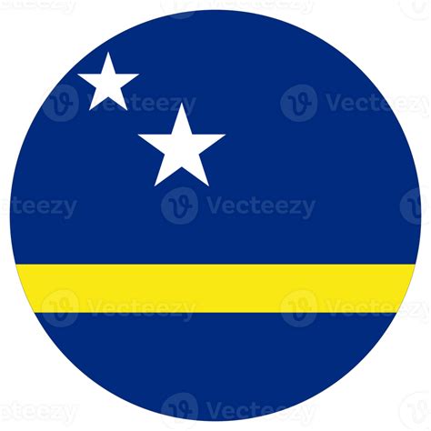 Curacao Vlag In Cirkel Vorm Geven Aan Vlag Van Curacao In Ronde Vorm
