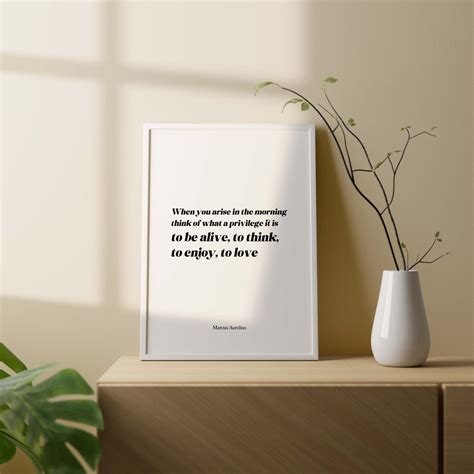 Marcus Aurelius Quote Print When You Arise In The Morning Think Of