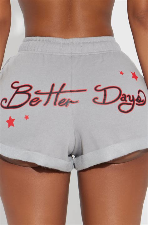 Better Days Heart And Dagger Shorts Heather Grey Fashion Nova