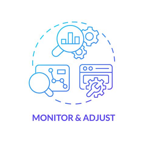 Monitor Y Ajustar Azul Degradado Concepto Icono Márketing Análisis Datos Analítica Contenido