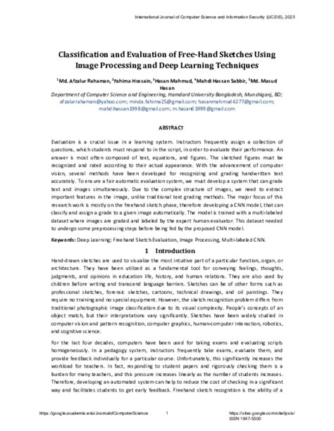 Pdf Classification And Evaluation Of Free Hand Sketches Using Image Processing And Deep