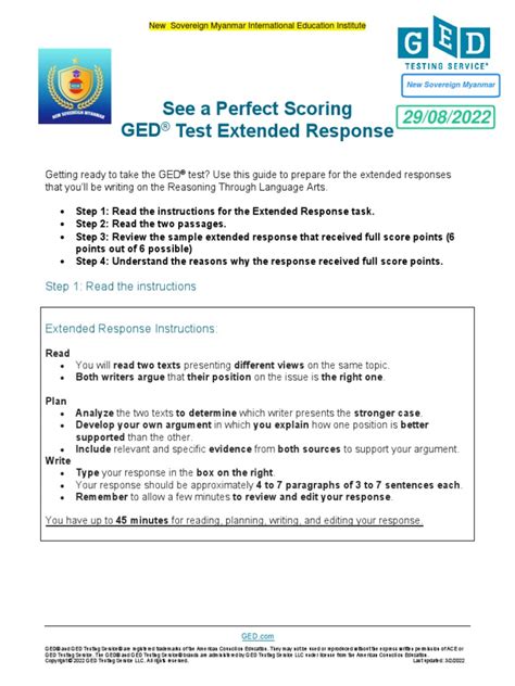 See A Perfect Scoring Ged Test Extended Response Download Free Pdf Argument General