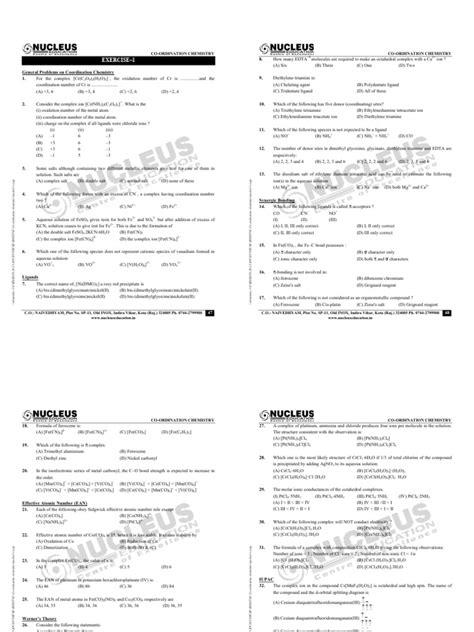 Coordination Compound Pdf Coordination Complex Ligand