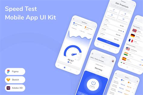 Speed Test Mobile App Ui Kit Ui Kits And Libraries ~ Creative Market