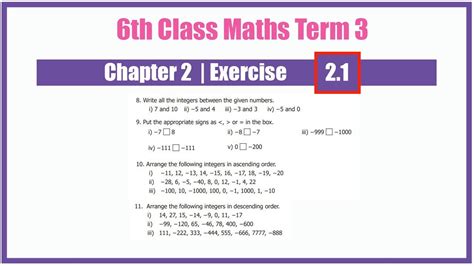 6th Std Maths Term 3 Exercise 2 1 Question 8 To 11 YouTube