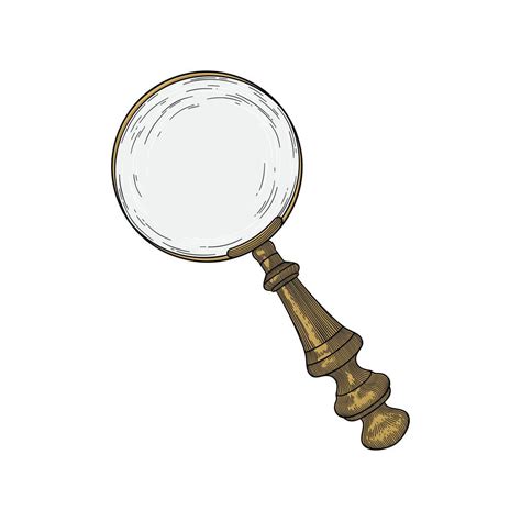 Hand Drawn Magnifying Glass Colored Illustration 49948674 Vector Art At