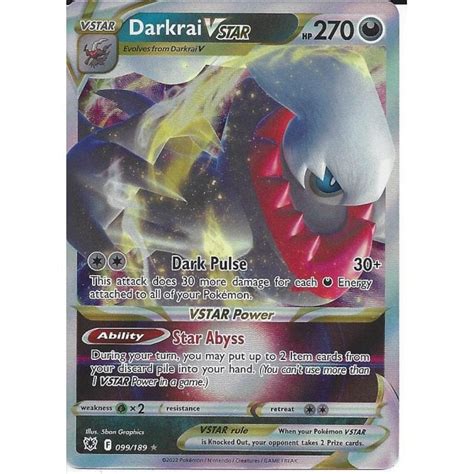 Pokemon Trading Card Game 099 189 Darkrai VSTAR Rare Ultra Card
