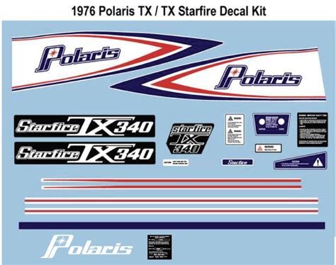1976 Polaris Tx Tx Starfire Decal Set The Sled Printer