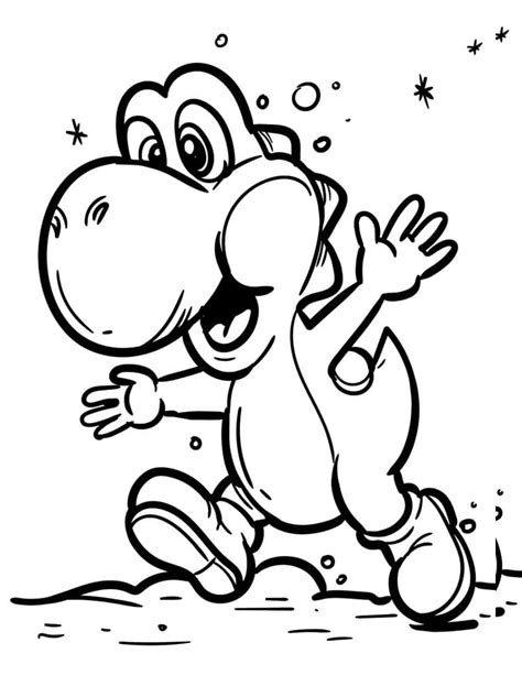 Coloriage Yoshi 5 Dessin Gratuit à Imprimer