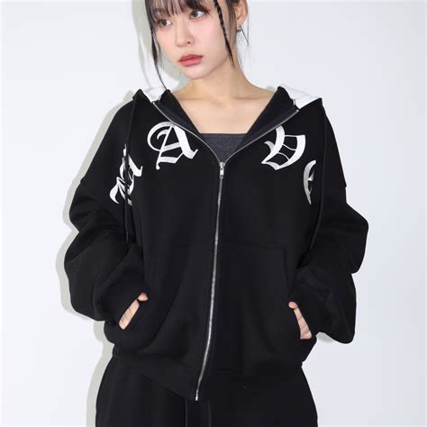 3color 엔젤 자수 기모 후드집업 에이블리