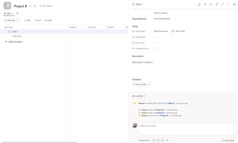 Creating A New Task On Another Project When New Task Has Been Created But Not To Mirror The